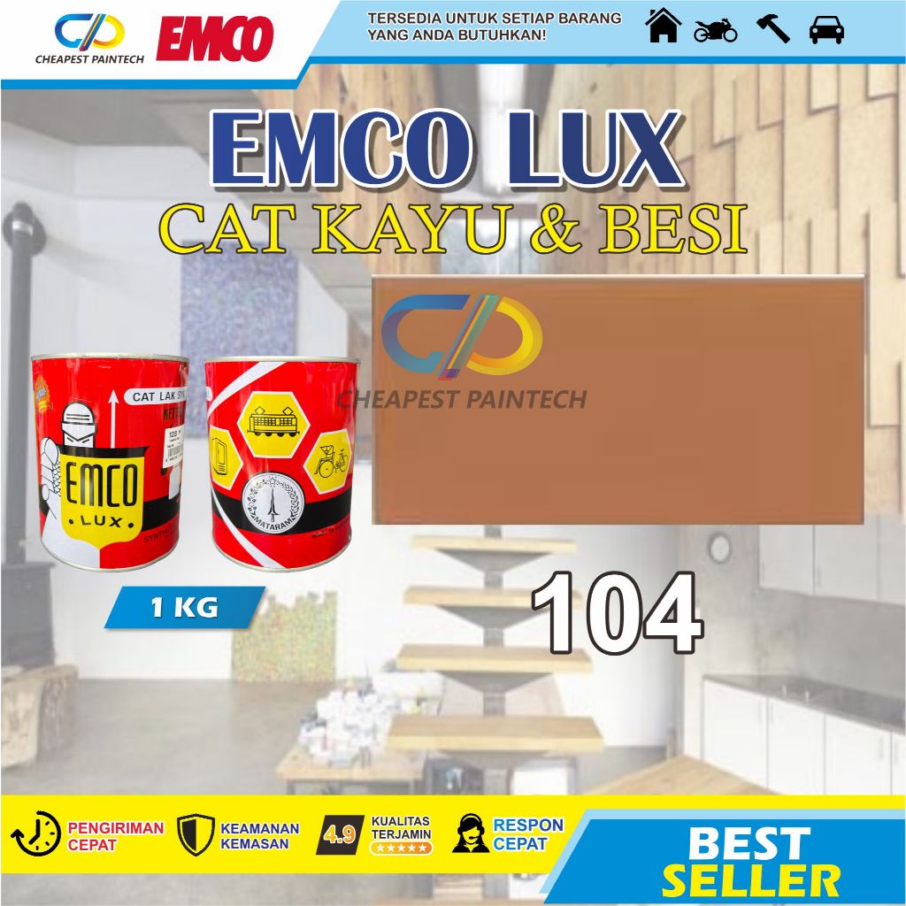 Jual CAT EMCO KAYU DAN BESI 1 KG NO 104 | Shopee Indonesia