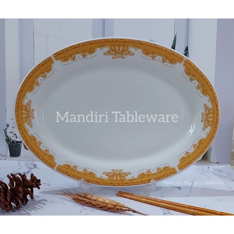 Jual 1 Pcs Piring Saji Oval Keramik | Ukuran 30 cm | Piring Lodor ...