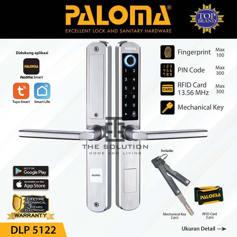 Jual Smart Door Lock PALOMA DLP 512 Series Gagang Kunci Pintu Aluminium ...