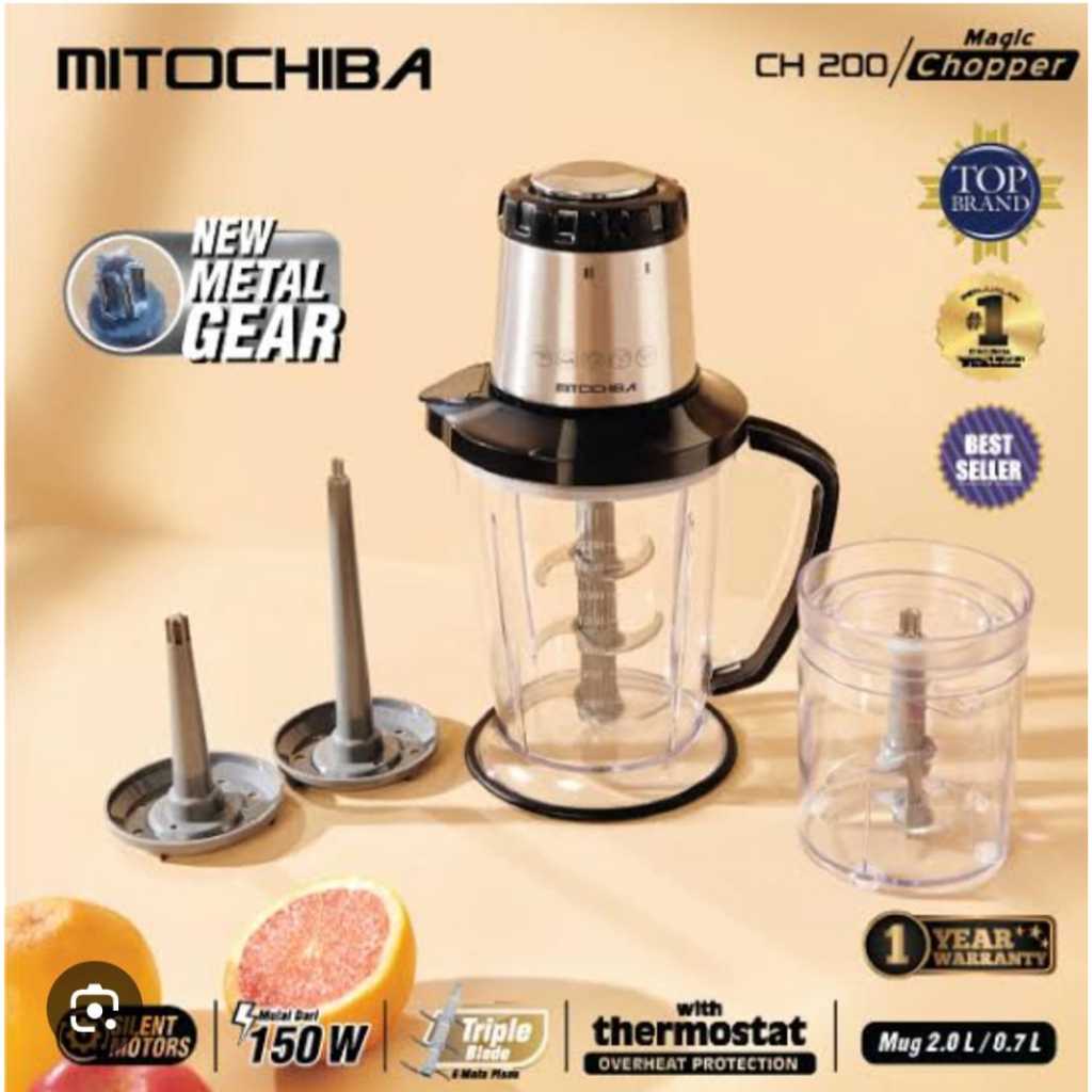 Jual MITOCHIBA Food Magic Chopper CH-200 NEW Blender 2L Alat Penggiling ...