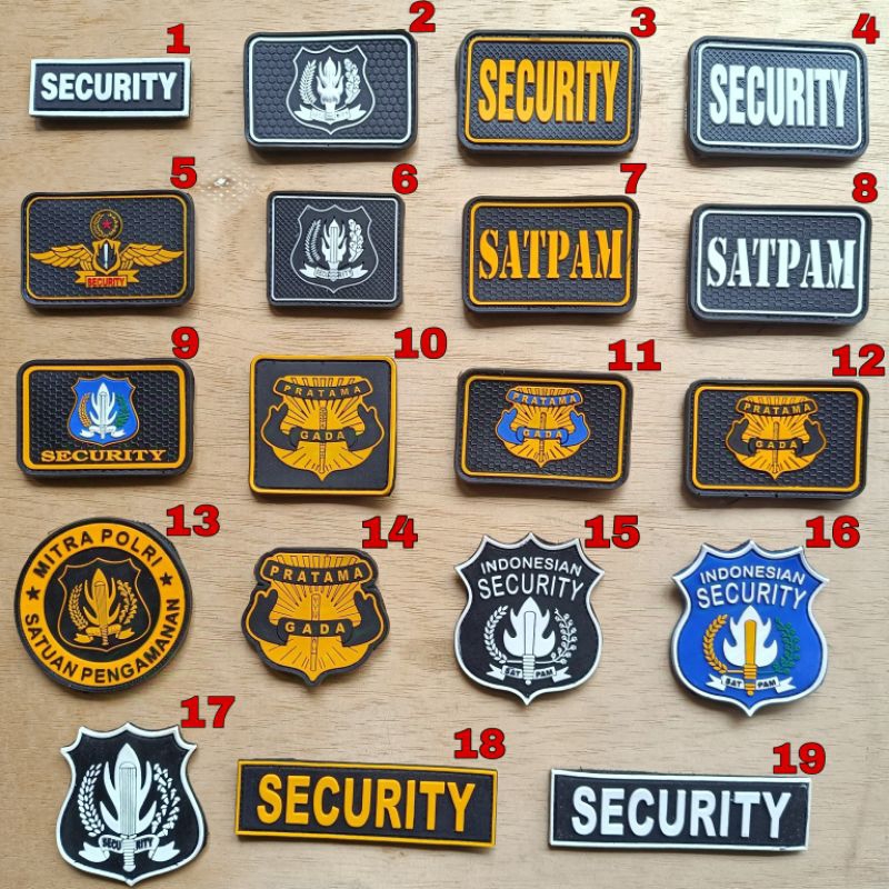 Jual patch rubber logo satpam security gada pratama tempelan emblem ...