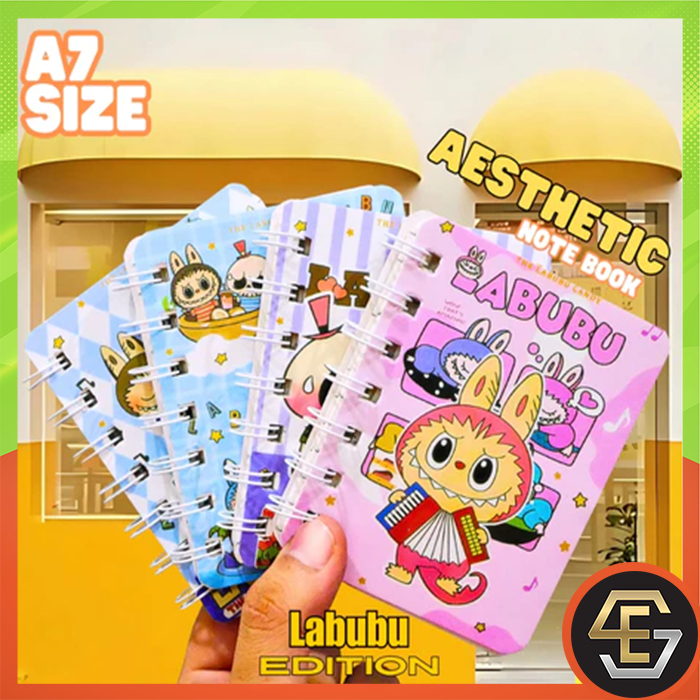 Jual Labubu Notebook Striped Coil Book Buku Catatan Mini Model Ring ...
