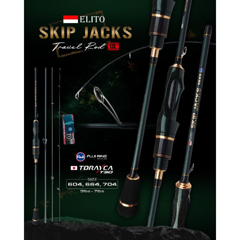 Jual JORAN TRAVEL ROD ELITO SKIP JACKS FUJI ALCONITE TORAYCA BLANK T30 ...