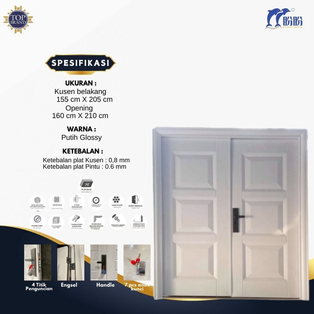 Jual PINTU DOUBLE BAJA PANPAN/PINTU UTAMA PANPAN/PINTU RUMAH MEWAH ...