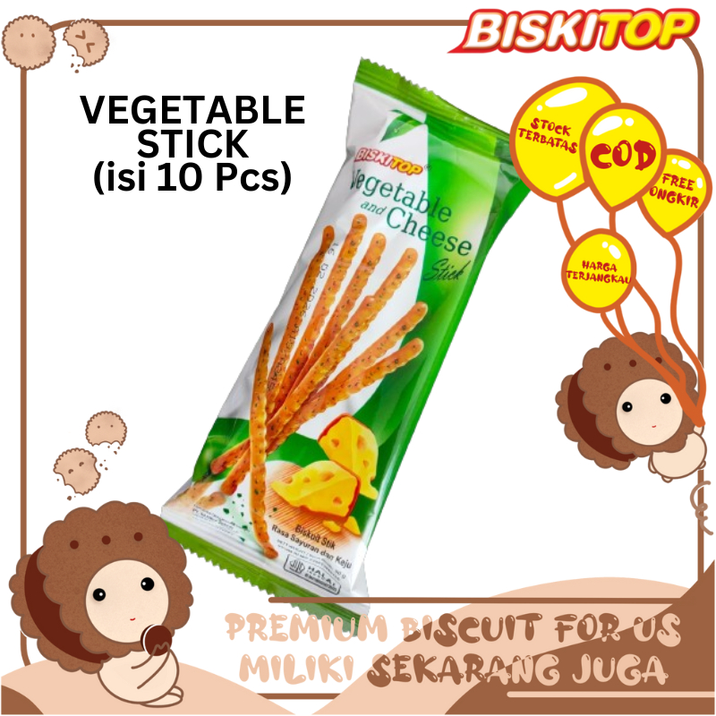 Jual BISKITOP - VEGETABLE STICK 50g (VARIAN 10 PCS) Biskuit Anak Dewasa ...