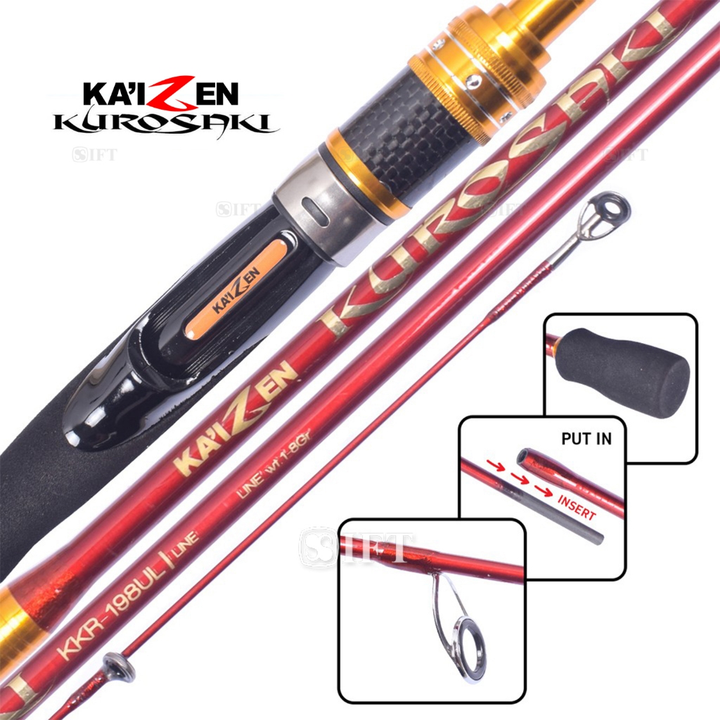 Jual Joran UL KAIZEN KUROSAKI | Solid Tip Carbon | 198 | UltraLight | Extra Ultralight | Casting ...