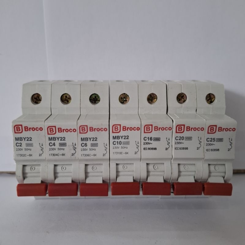 Jual MCB Broco 2A/4A/6A/10A/16A/20A/25A|Broco 1 Phase| SNI| Kualitas Bagus | Shopee Indonesia