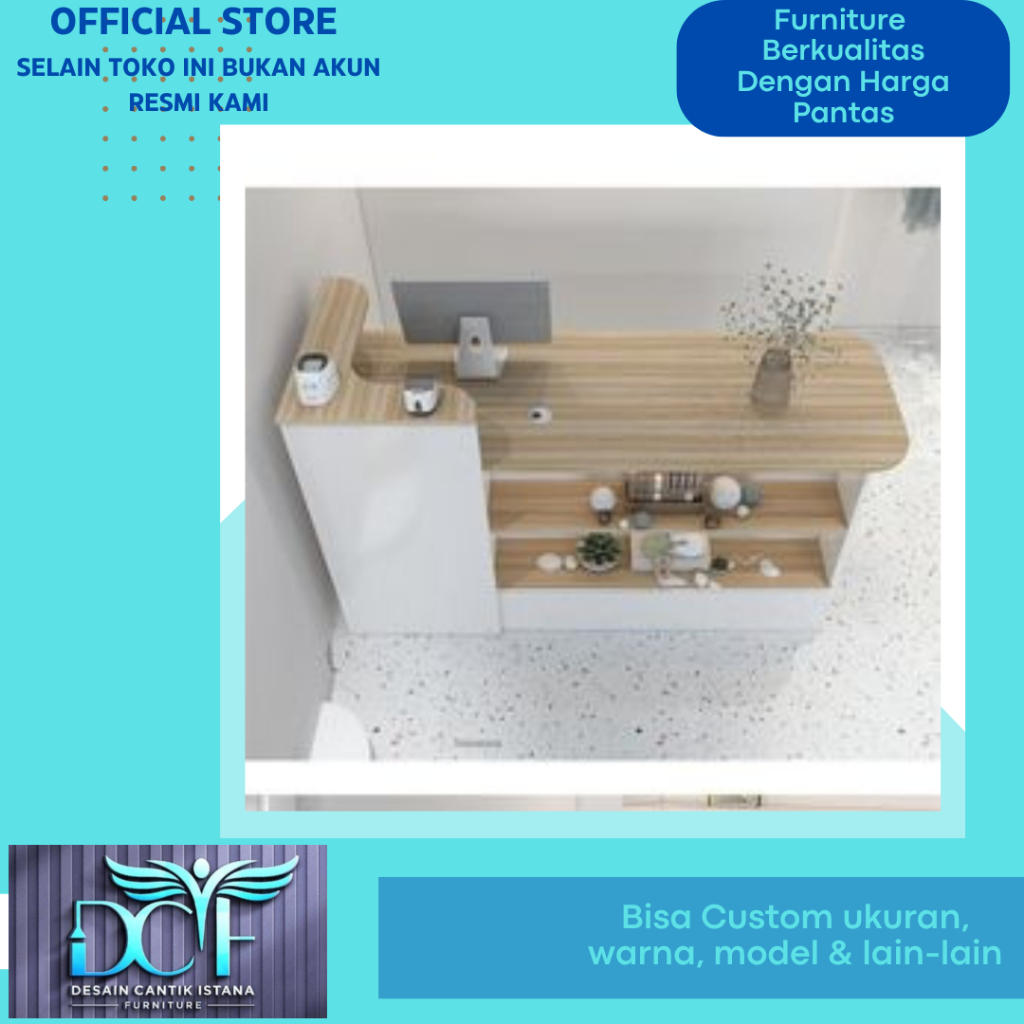 Jual Meja Kasir Meja Receptionist Model Pajangan Free Lampu | Shopee ...