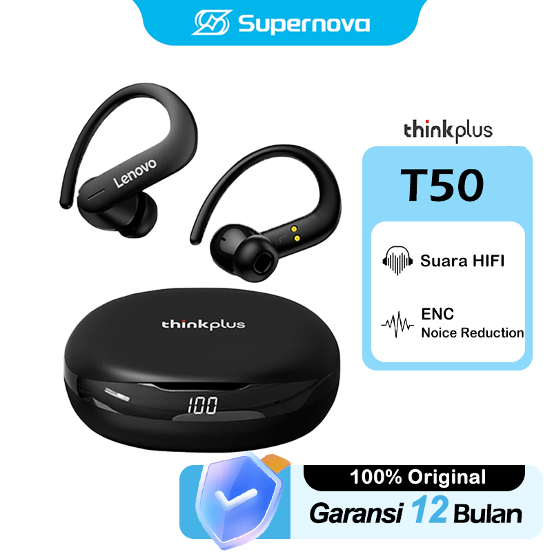 Jual Thinkplus T50 True Wireless Bluetooth Earphone Sport TWS 5.2 | Shopee Indonesia