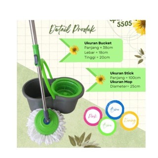Jual Alat Pel / Kain Pel / Pel Lantai Modern Spin Mop Iwama stainlish ...