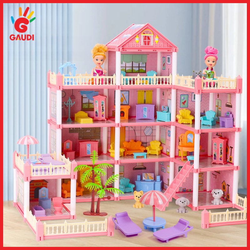 Jual 【Gaudi】Mainan Rumah Boneka Mainan Castle Boneka Set Box Rumah ...