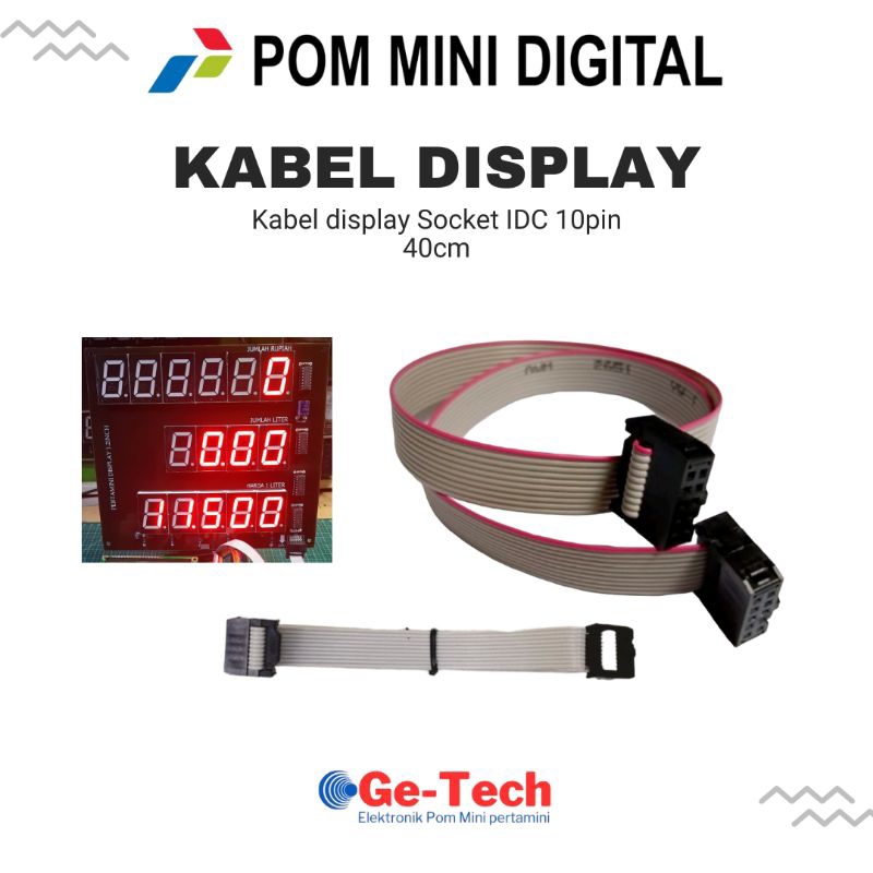 Jual Kabel Layar display Pertamini Socket IDC 10 Pin Panjang 40 Cm ...