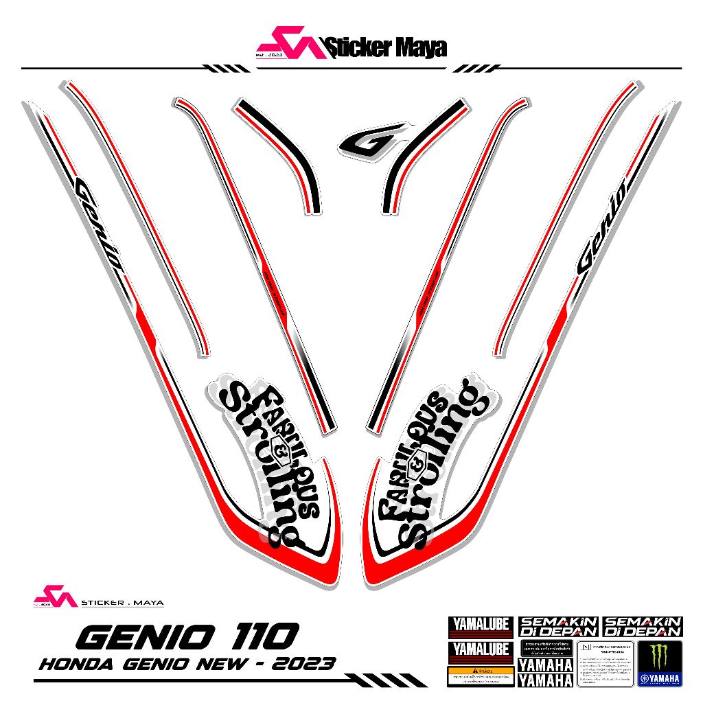 Jual Striping Honda Genio Mtf x6 / New / 2019 2020 2021 2022 2023 / 110 ...