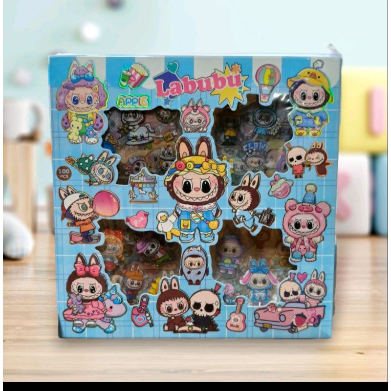 Jual STIKER LABUBU VIRAL 4 VARIAN WARNA isi 100 LemBar | Shopee Indonesia