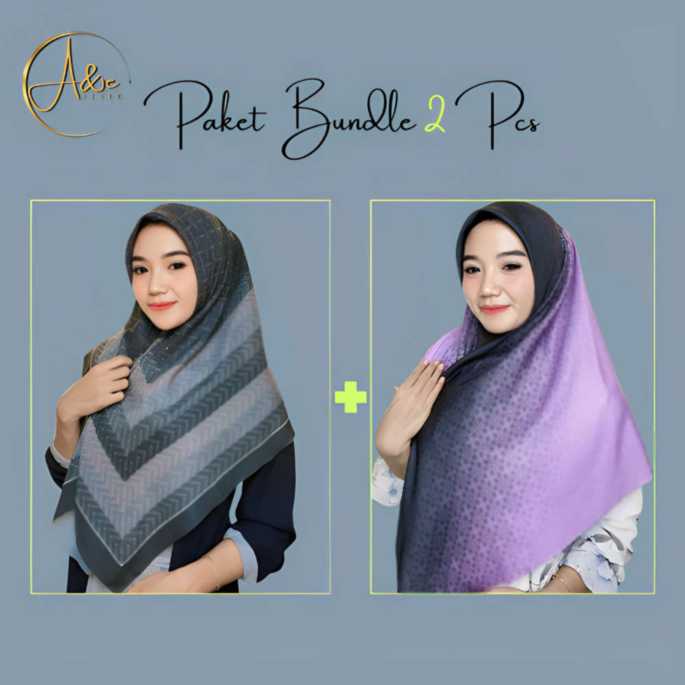 Jual Paket Bundle (2pcs) Hijab Voal Motif Sublim Lasercut Exclusive ...