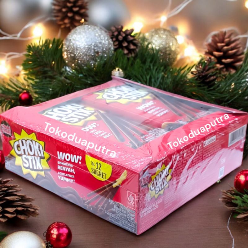 Jual Choki Choki Stix Biskuit Coklat / Choki Stix coklat 1 box isi 12 ...