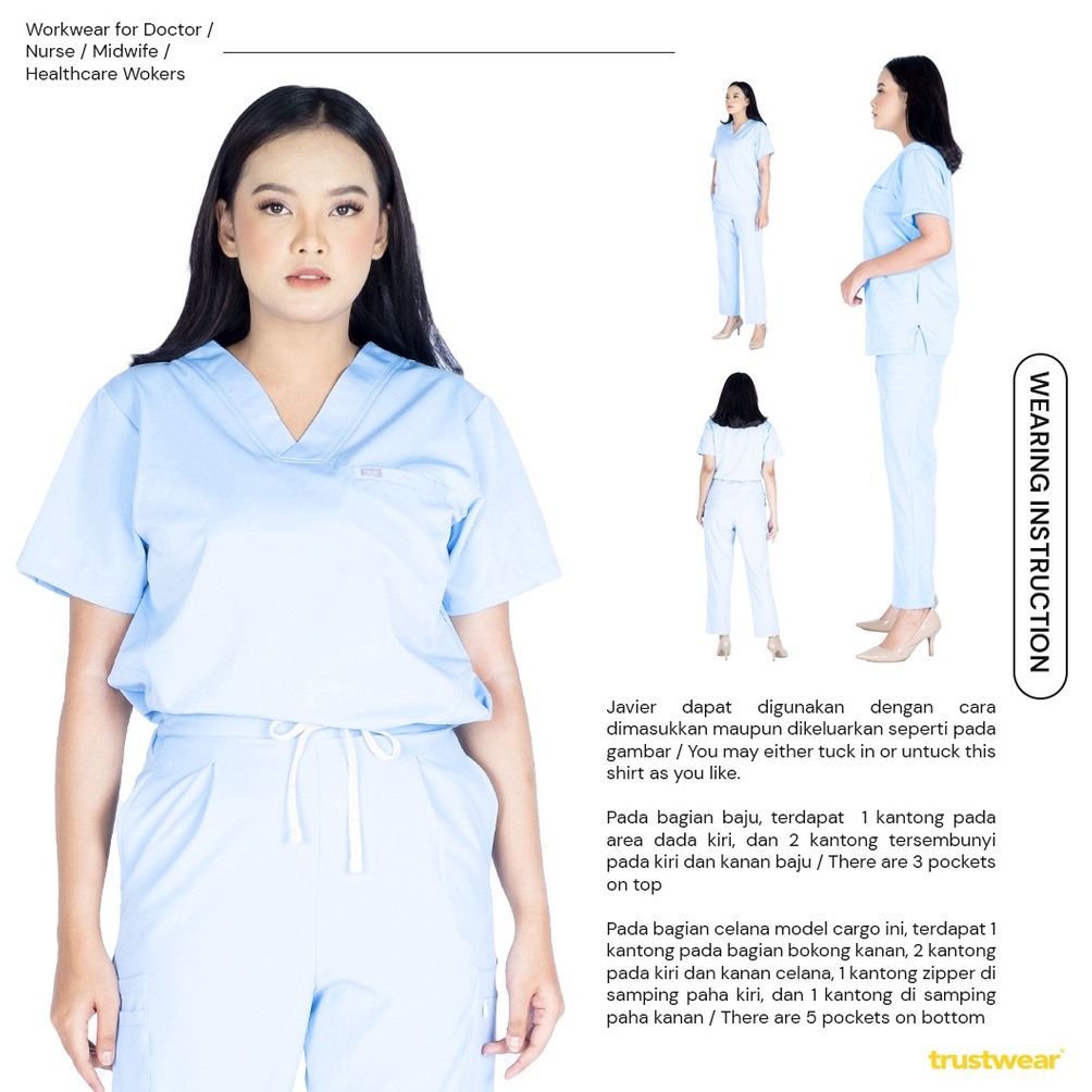 Jual KODE L68H Scrubs Javier Doctors ScrubSet Baju Celana Jaga OKA OK ...