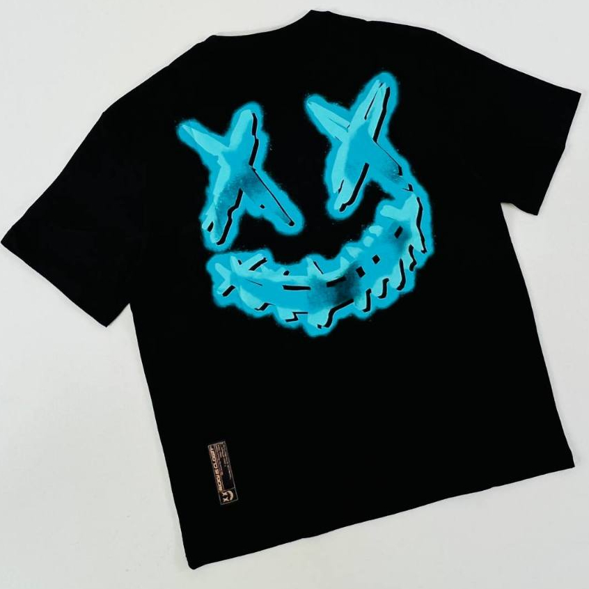 Jual Ricky is Clown RIC Blue Crystal Age Torn Smiley Joker Face Black ...