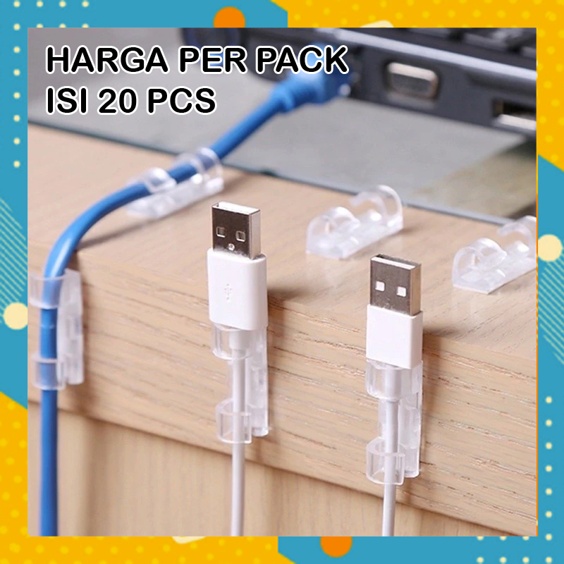 Jual Klem Kabel Klip Perekat Perapih Kabel Wire Hose Clamp Rapih USB ...