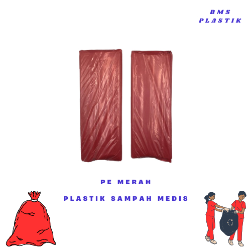 Jual Kantong Plastik Sampah PE Merah 40 X 60 Tebal 50 Micron - Plastik ...