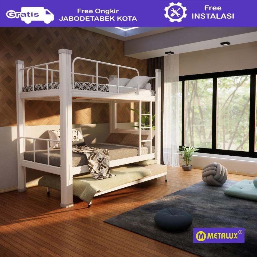 Jual METALUX MISATO 120 SET - Ranjang Susun Besi 2 Tingkat| Divan Susun ...