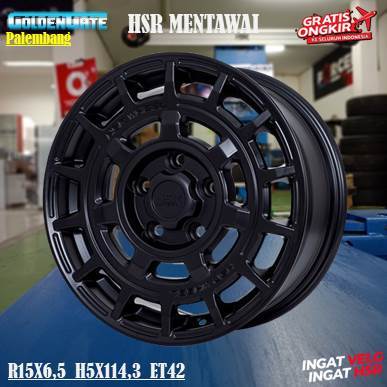 Jual Velg mobil r15 baut 5 terbaru hsr mentawai lebar 6,5 pcd 5x114 et42 black bisa untuk Ertiga ...