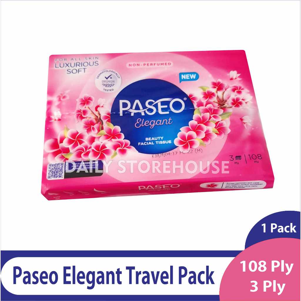 Jual Paseo Elegant Facial Tissue Travel Pack 108 Ply | Shopee Indonesia