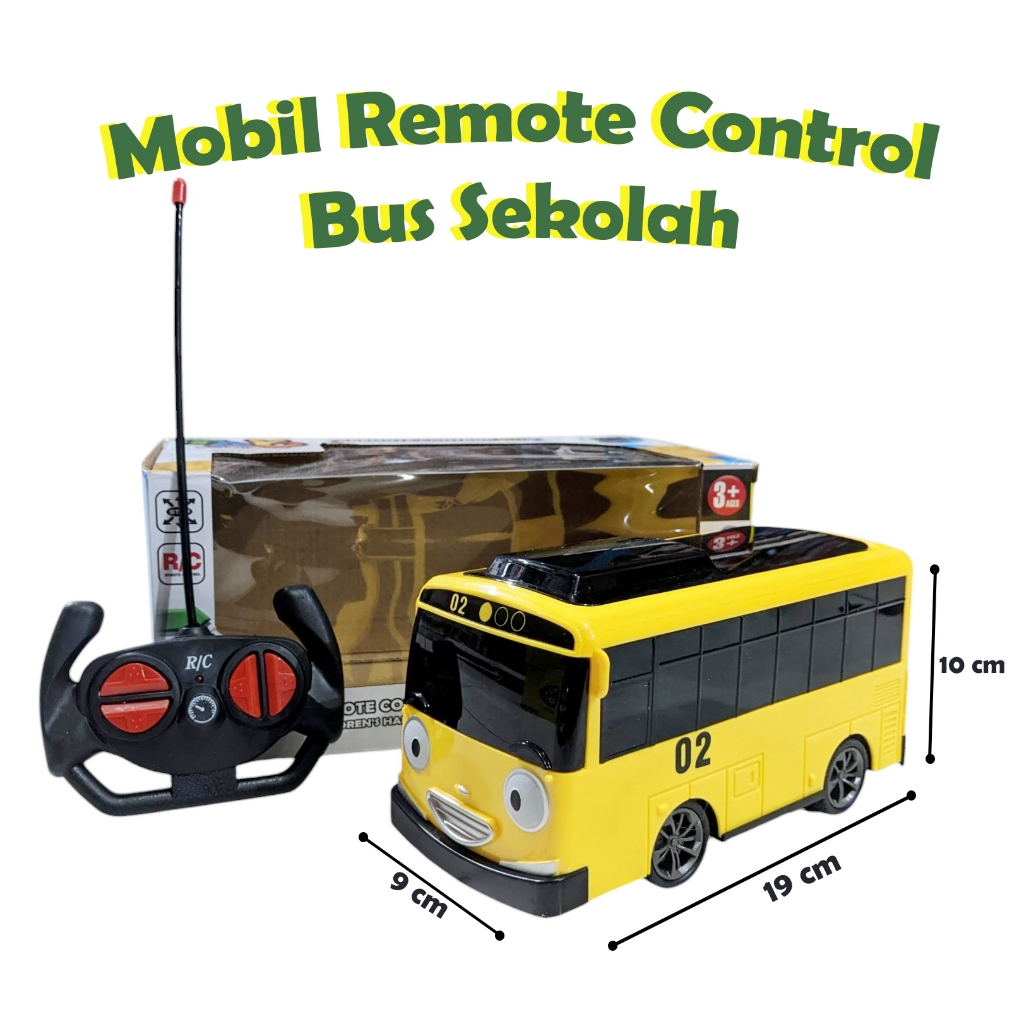 Jual [FREE BATERAI] Mainan Mobil Remote Rc Bus Sekolah Lampu dan Suara / Mainan Mobil RC 2455B ...