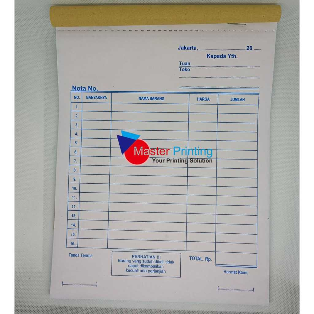 Jual NOTA 1/2 Folio 2Rangkap Potrait 100lembar, Nota kWitanasi ...