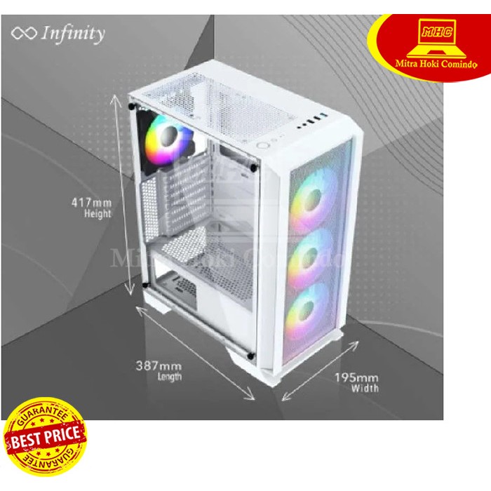 Jual CASING PC GAMING MURAH / CASING KOMPUTER INFINITY NEBULA V4 WHITE ...