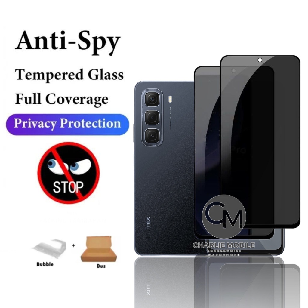 Jual Tempered glass anti spy privacy INFINIX HOT 50 4G 5G 50I anti intip | Shopee Indonesia