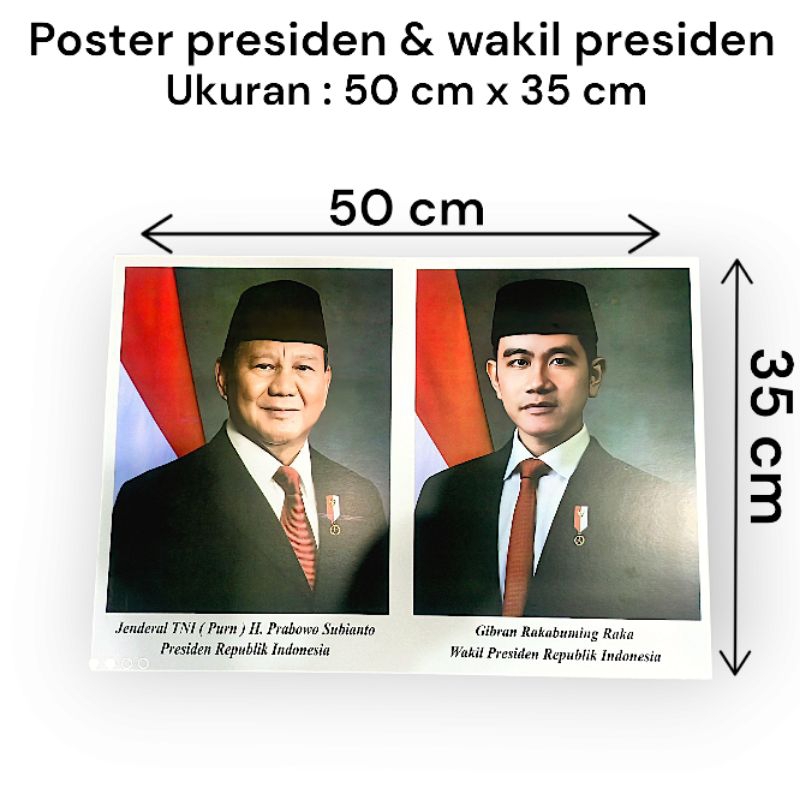 Jual poster presiden dan wakil presiden terpilih 2024-2029 dalam satu ...