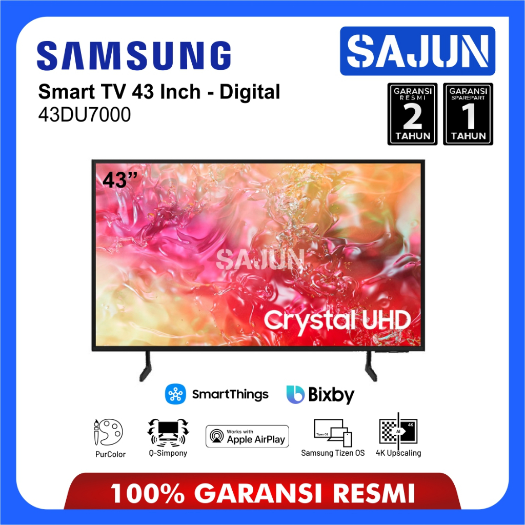 Jual Samsung 43DU7000 Crystal 4K UHD Smart TV 43 Inch UA43DU7000KXXD ...