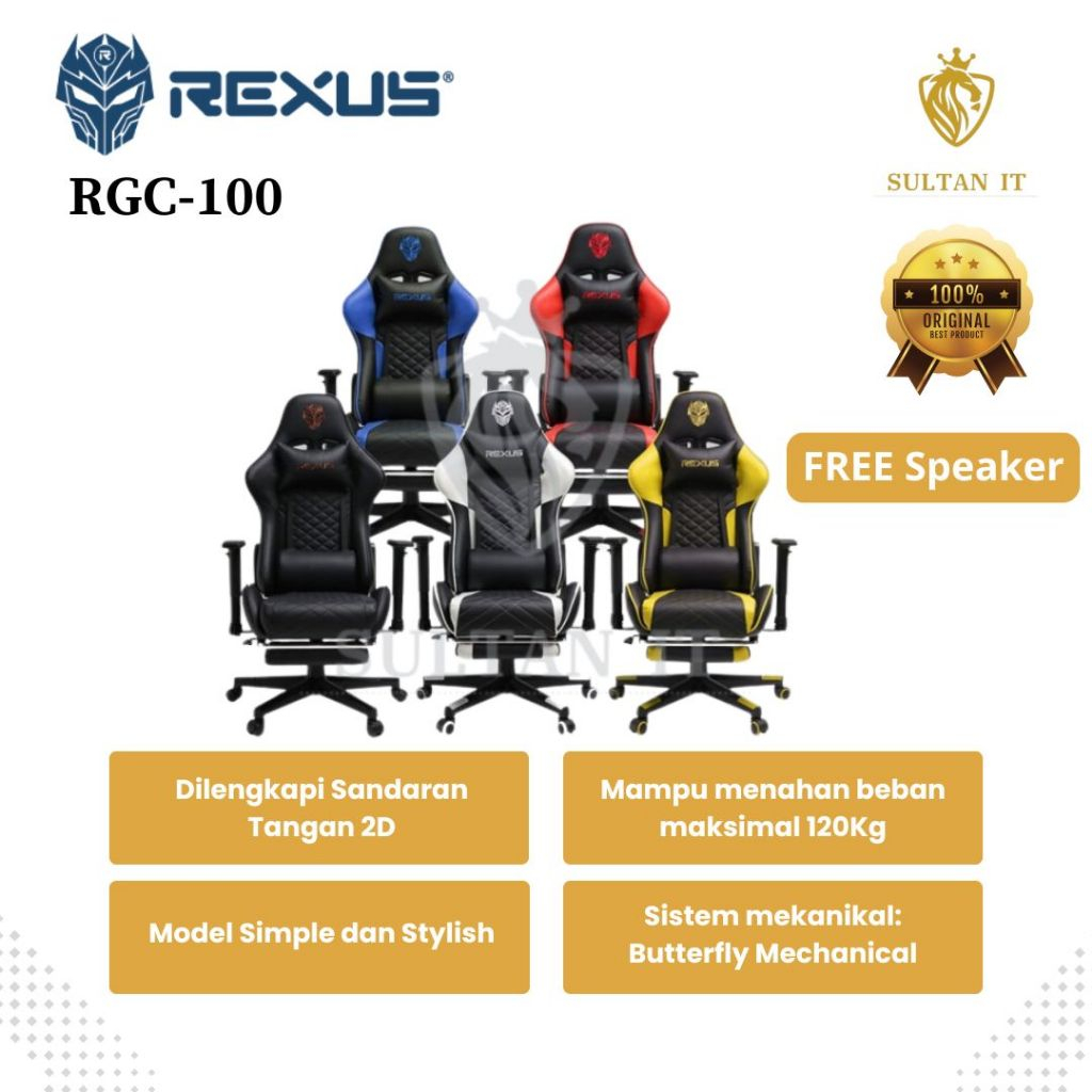 Jual Rexus Gaming Chair Kursi RGC100 / RGC-100 Original | Shopee Indonesia