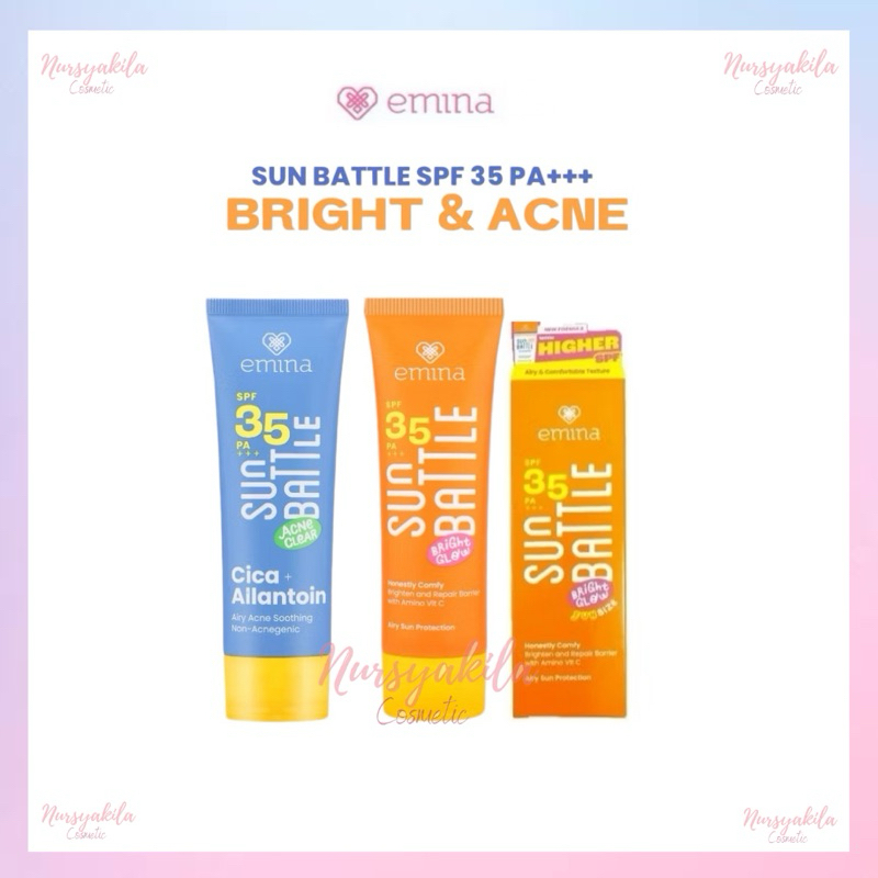 Jual Emina Sun Battle SPF 35 PA+++ - Bright Glow Sunscreen | Sun ...