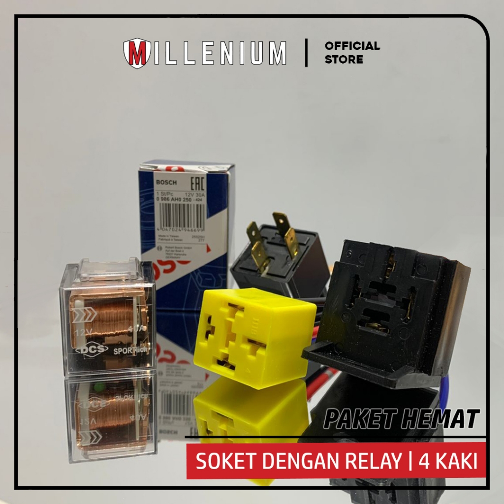 Jual Soket Relay RE5P Socket Cable Relay Rumah Relay Kaki 4 Pin BOSCH ...