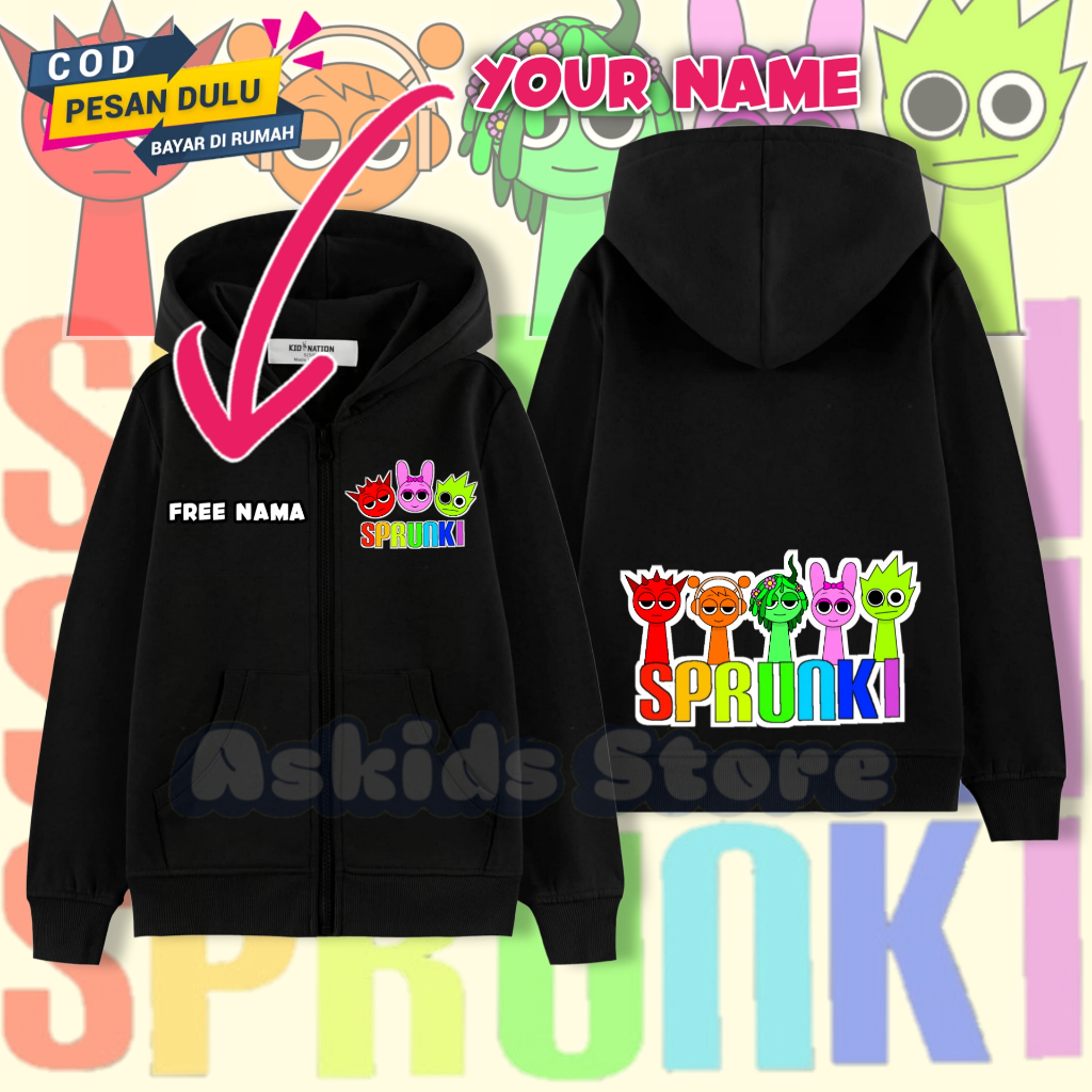 Jual Jacket Sweater Zipper Anak Sprunki Sweater Resleting Anak Kekinian ...