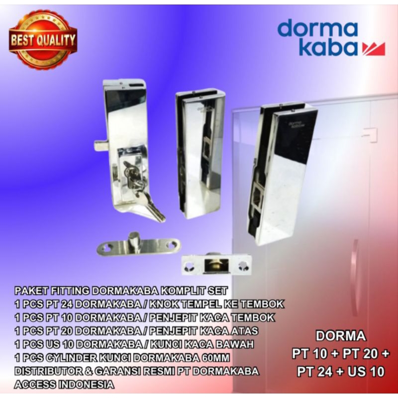 Jual Patch Fitting Glass DormaKaba/Dorma Kaba Komplit Set PSS Original Garansi | Shopee Indonesia