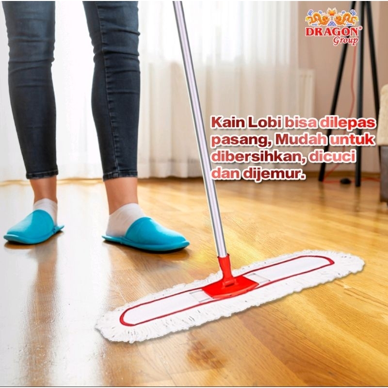 Jual pel loby + gagang besar dragon pel lantai sapu lantai duster lobi big mop | Shopee Indonesia