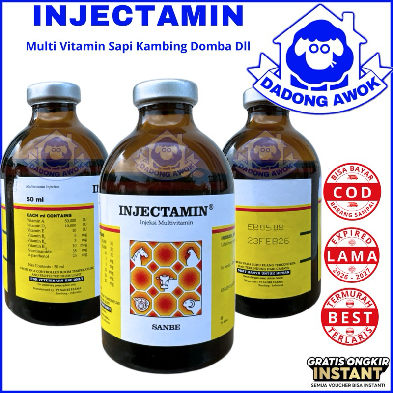 Jual INJECTAMIN 50 ml - MULTIVITAMIN NAFSU MAKAN MELAHIRKAN INFEKSI ...
