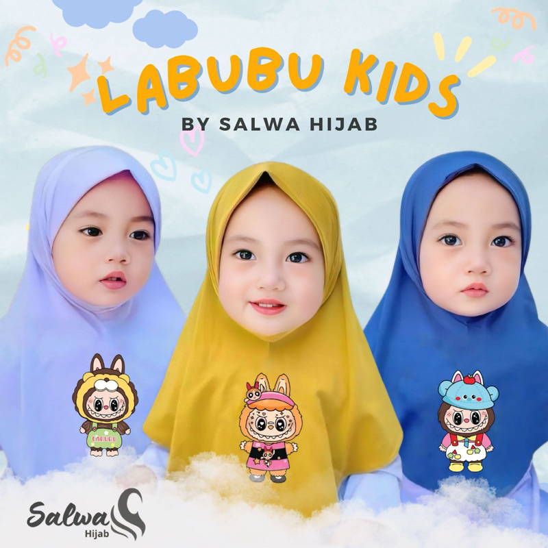 Jual Jilbab Anak Kids Lucu LABUBU Usia 1-4 tahun/Hijab Anak Labubu Soft ...