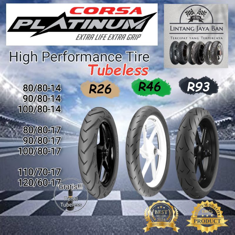 Jual ban motor tubeless corsa r46 r26 r93 ring 14 dan 17 | Shopee Indonesia