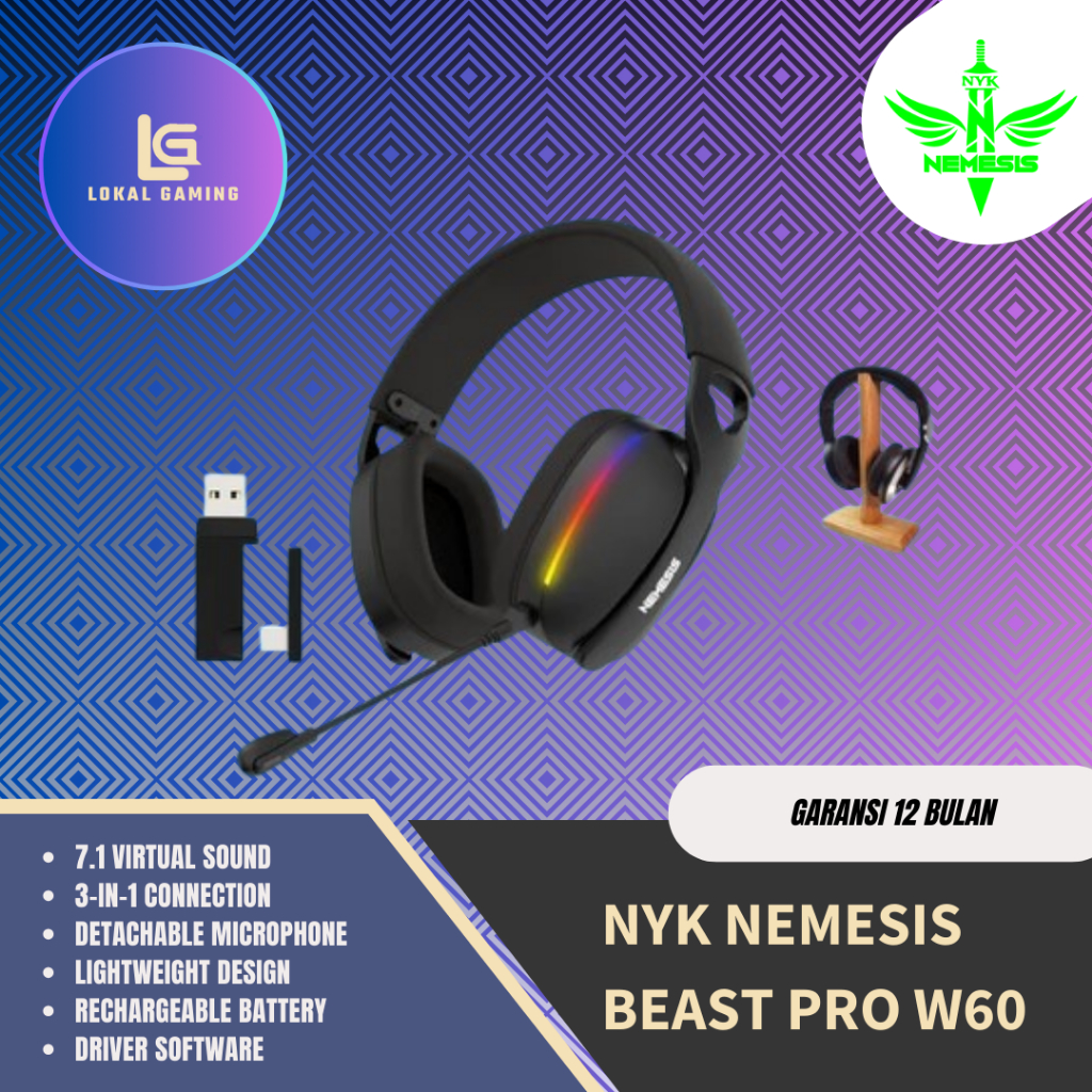 Jual NYK Nemesis Beast Pro W60 / W-60 / W 60 7.1 Surround Sound 3in1 ...