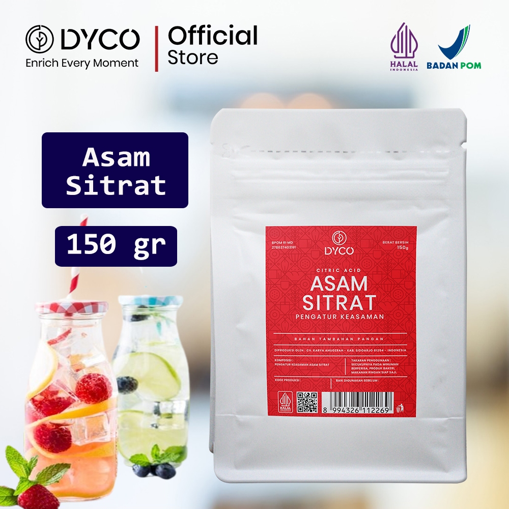 Jual Asam Sitrat Citric Sitrun Citrun Acid DYCO 150 g | Shopee Indonesia