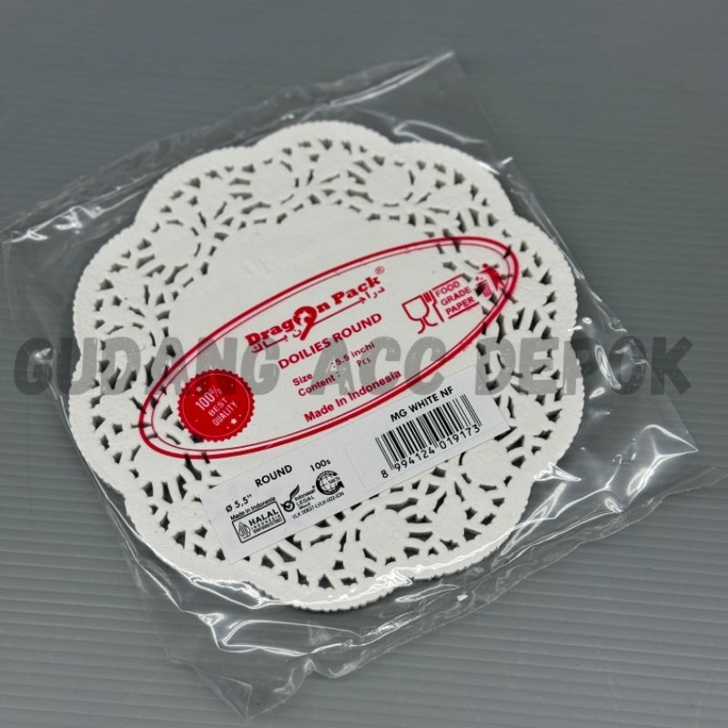 Jual Kertas Doilies Paper Round uk 5,5 inchi Flower MG White isi 100 ...