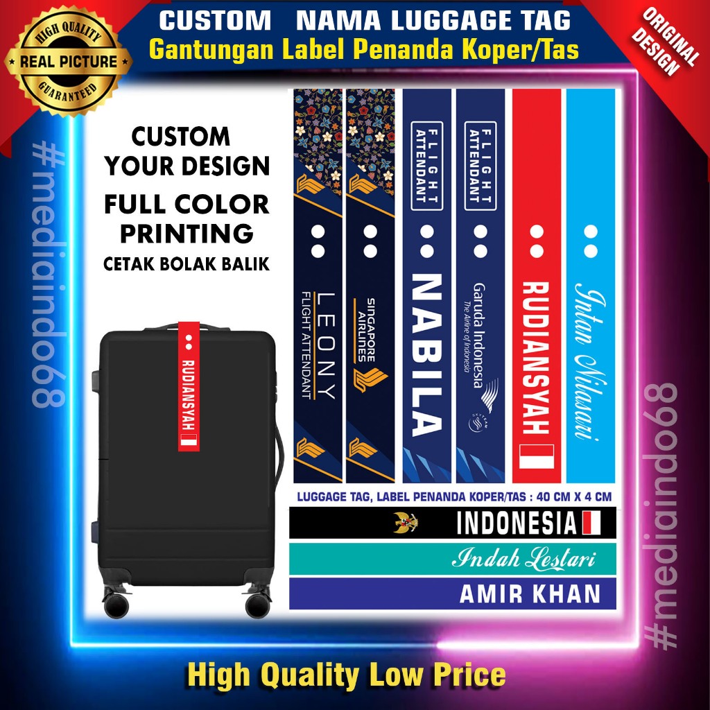 Jual LUGGAGE TAG/NAME TAG KOPER/TAS/LABEL PENANDA KOPER BAGASI/KABIN ...