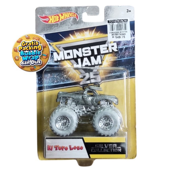 Jual El Toro Loco 25th Anniversary Hotwheels Monster Jam Silver ...
