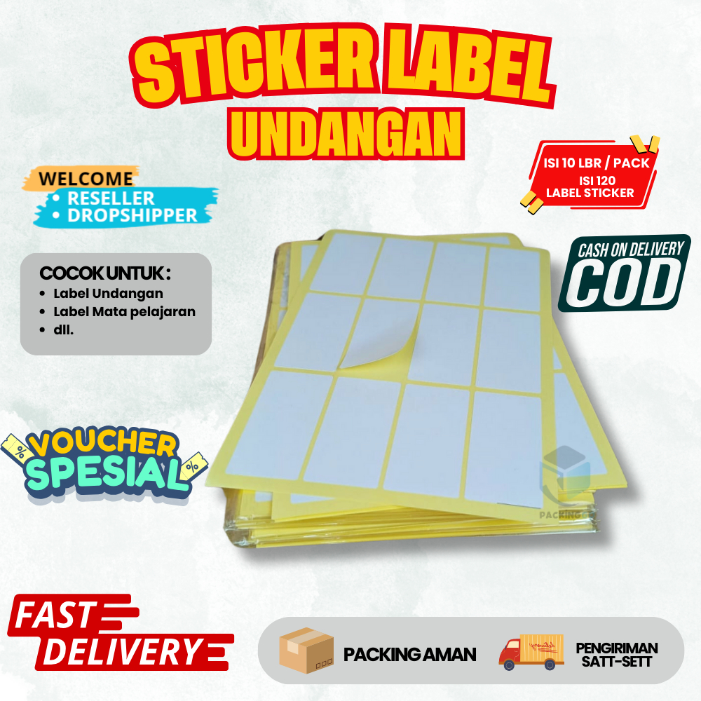 Jual STICKER LABEL 103 UNDANGAN ISI 10 LEMBAR / STIKER LABEL HARGA ...