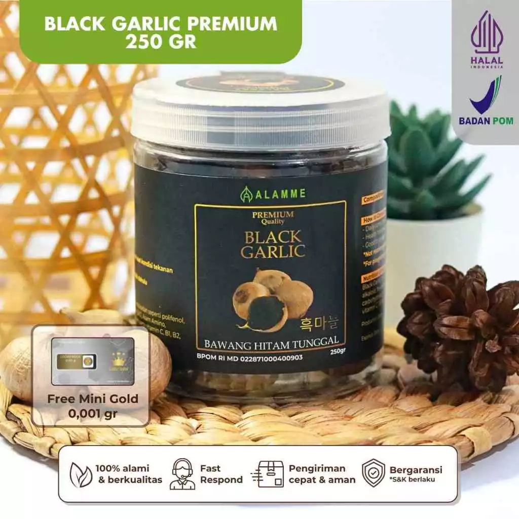 Jual Alamme Black Garlic Bawang Hitam Tunggal Premium Alamme 250 Gram ...