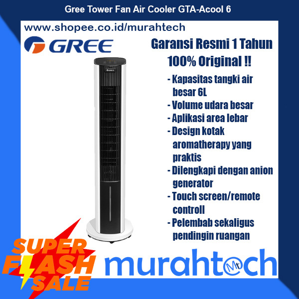 Jual GREE ACOOL 6 & ACOOL 4 Tower Fan Air Cooler Model GTA-ACOOL6 Kipas ...